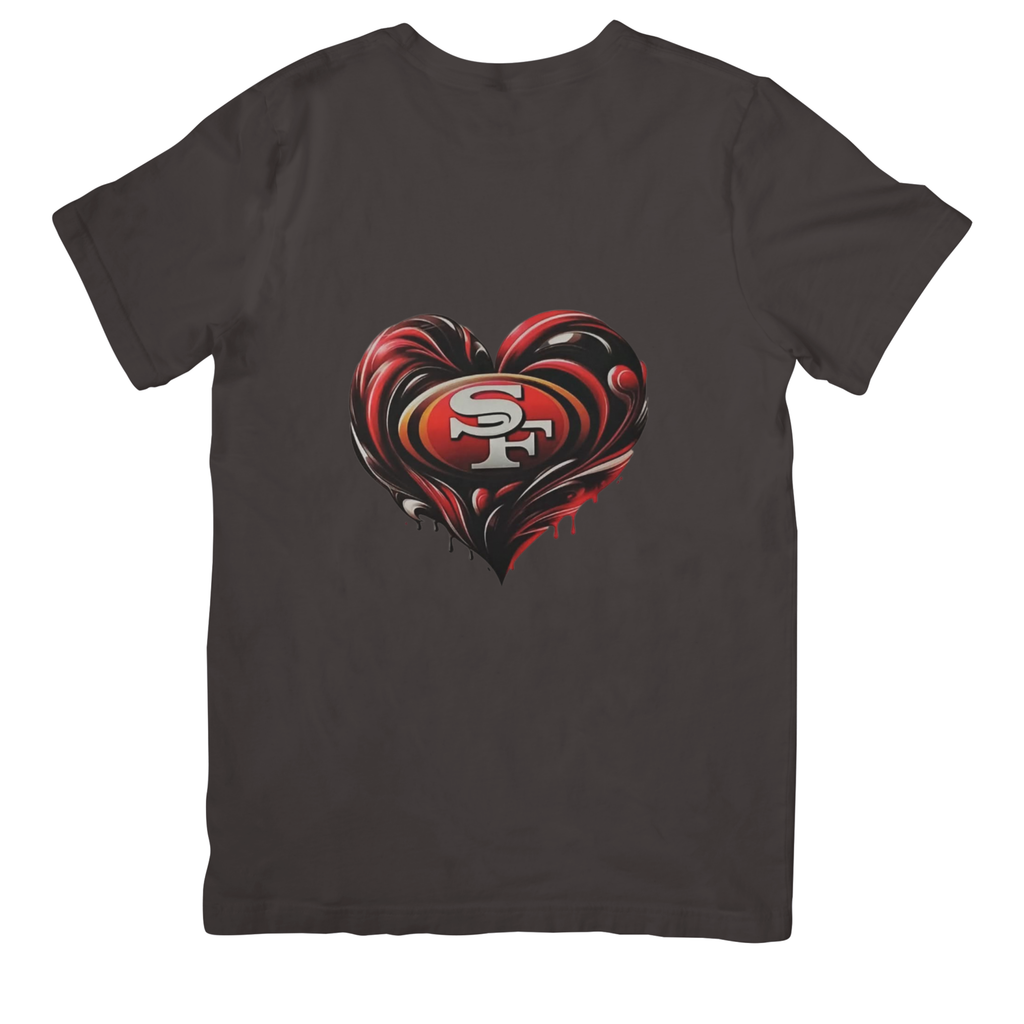 SF 49ers Bleeding Heart T-shirt - Unique Fan Gear | Ora Jenn's Apparel ...